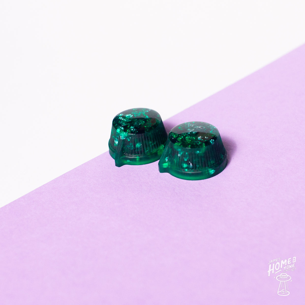 Knob Head custom - Green flake 'Klon' pointer control knob duo – James ...